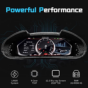 Car LCD Dashboard 12.3in Multimedia Screen Meter for Maserati GranTurismo 2004-2012 Digital Dash Cluster Monitor Accessories