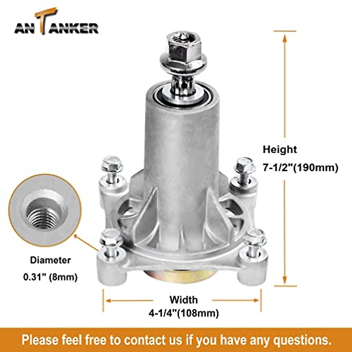 Antanker 187292 192870 Spindle Assembly Replacement Lawn Mower Parts AYP Craftsman 532187292 532187281 587819701 587125401 567253301 H usqvarna Mandrel Assembly 42" 46" 48" 54" Mower Deck Spindle