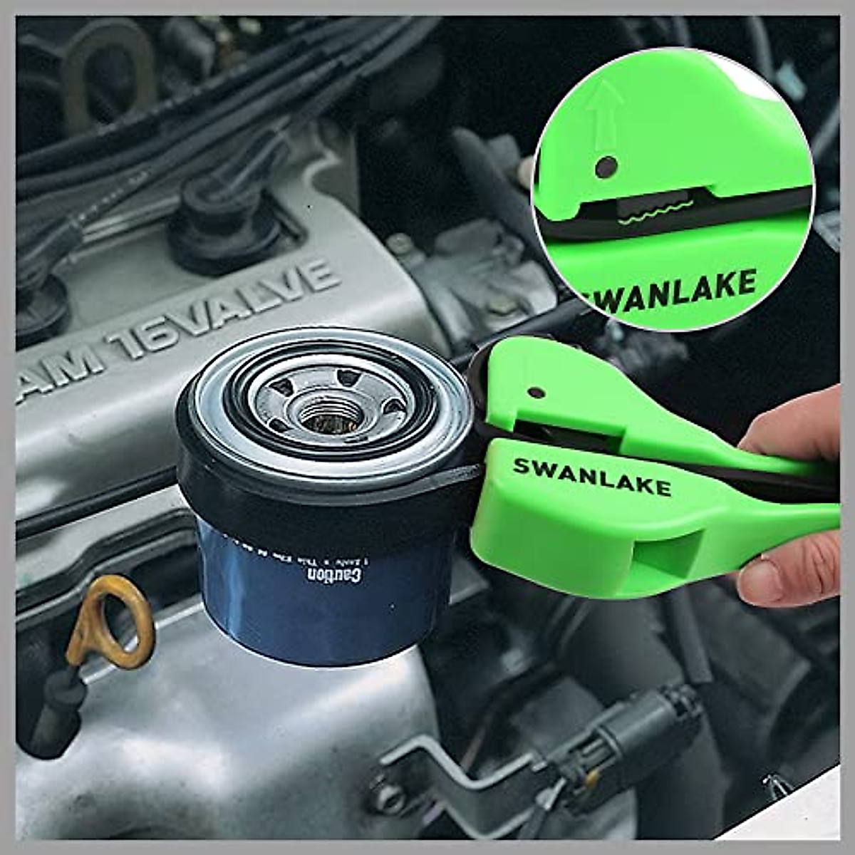 SWANLAKE 2PCS Rubber Strap Wrench Set,Grip Wrench, Oil Filter Wrench Set
