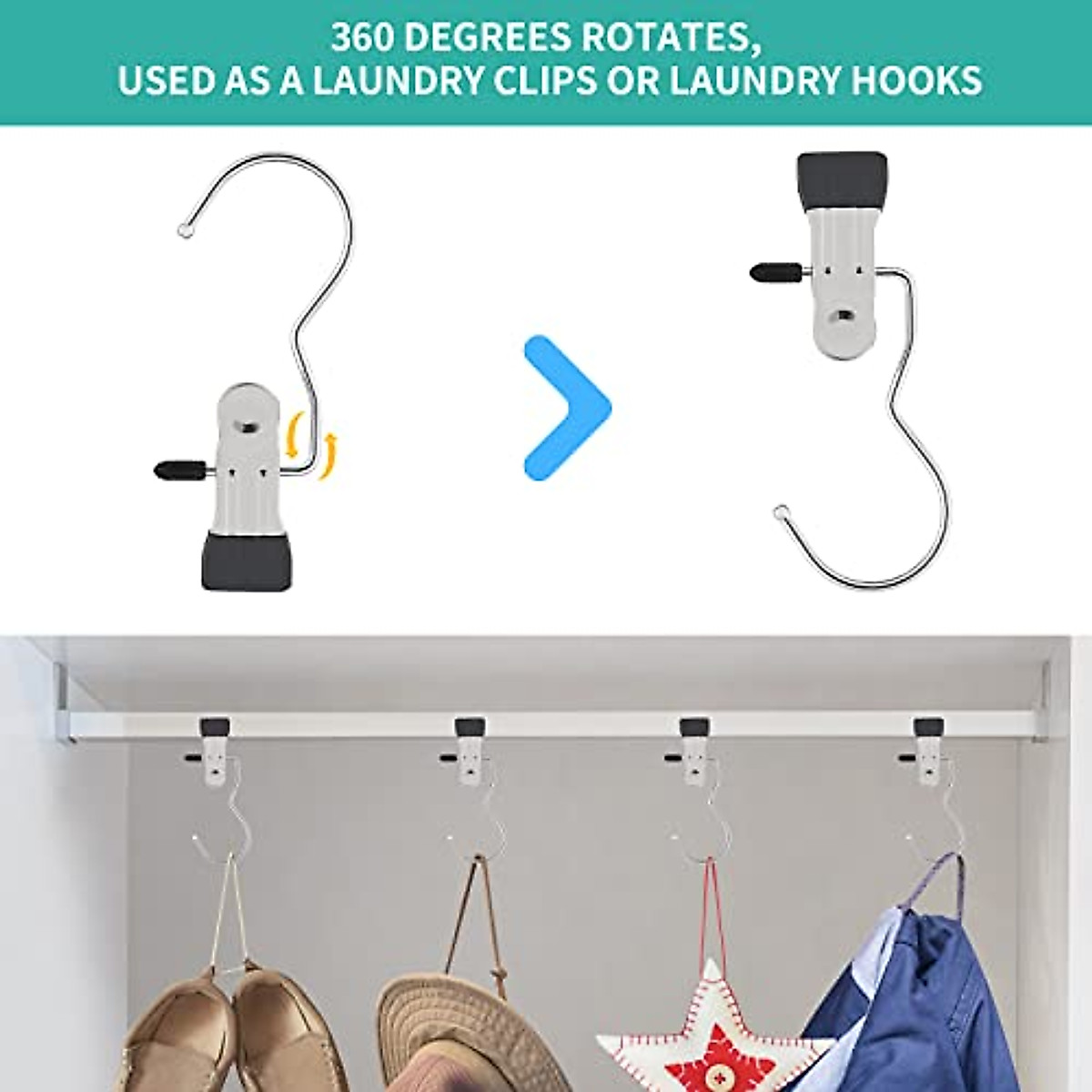 Boot Hangers, 16 PCS Hanging Clips, Premium Clothes Pins, Boot Hanger, Clip Hangers, Boot Hangers for Closet, Laundry Clips, Boot Hangers for Tall Boots, Laundry Hooks, Boot Clips for Hanging