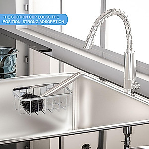 ALAHUGYEF Sponge Holder for Kitchen Sink Sponge Holder, Kitchen Sponge Holder, Dish Sponge Caddy Organizer Holder for Kitchen & Bathroom, Sponges, Scrubbers, Soaps, with Suction Cups, 1 x Sponge