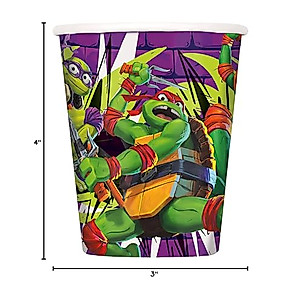 Unique Industries Teenage Mutant Ninja Turtles Mutant Mayhem Disposable Paper Cups - 9oz (8 Ct) | Perfect for Teenage Mutant Ninja Turtles Themed Parties & Celebrations