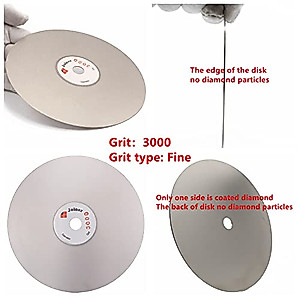 6" inch 150 mm Grit 3000 Diamond Grinding Disc Abrasive Wheel Coated Flat Lap Disk Jewelry Tools for Gemstone Glass Rock Ceramics