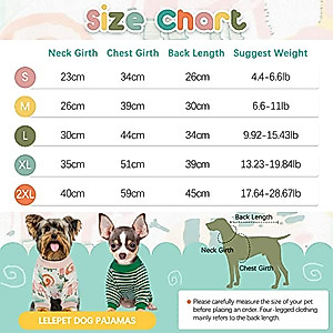 Lelepet Dog Pajamas, Dog Pjs for Small Medium Dogs, Cotton Dog Onesie Jumpsuit, Doggie Hair Shedding Cover, Cute Pet Clothes Apparel Pink