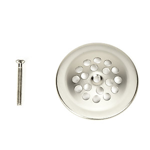 PF WaterWorks Bathtub/Bath Tub Drain Shoe Grid/Strainer Cover with Matching Screw;Brushed Nickel; PF0915-BN