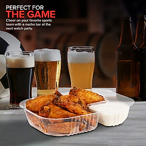 22oz Plastic Nacho Trays (50 Pack) Large Disposable Tray for Nachos & Cheese Dip, Concession Stand Supplies, Movie Night Snacks for Kids, Carnival Party Decorations, Food Boats, Snack Containers