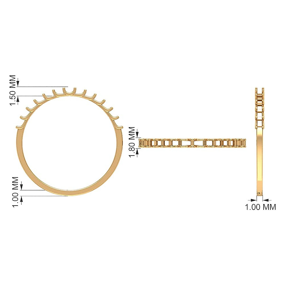 Certified Natural Blue Sapphire Half Eternity Ring, AAA Quality, Sapphire Anniversary Ring (With Jewelry Box), 14K Yellow Gold, Size:US 5.50