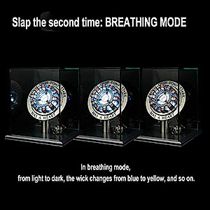 New Version 1:1 Iron Man Arc Reactor MK1,with LED Light, Tony Stark has a Heart Touch Sensitive, No Remote Control Required,Totally Easy Assembly ,USB Interface (with Display Case)