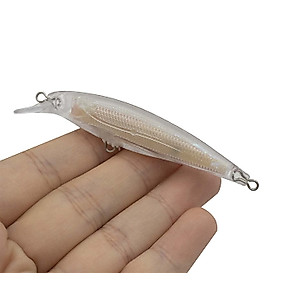 10PCS Unpainted Fishing Lures Blank Hard Minnowbait Fishing Lure Blanks 7.7cm 3.6g Crankbait Artificial Hard Bait Carp Pike Bass Wobblers Deep Diving Fishing jerkbait with Free Eye 5mm