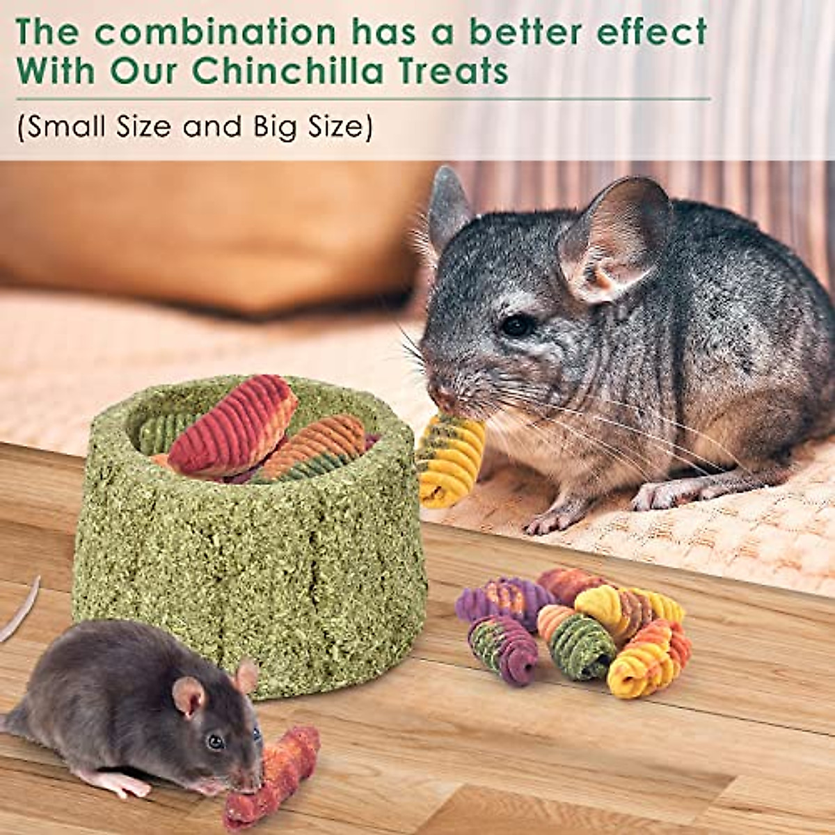 ERKOON 100% Edible Premium Timothy Hay Chew A Bowl for Rabbits, Chinchilla Treats, Chew Toys for Teeth Guinea Pigs and Mice