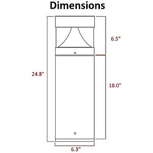 HARRRRD LED Bollard Landscape Lights 25" 10W 5000K 120V-277V Commercial/Residential Modern Ballard Lighting Fixture for Garden, Pathway, Driveway Electric Light. ETL Listed.