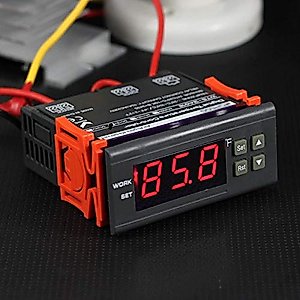 bayite AC 110V Fahrenheit Digital Temperature Controller 10A 1 Relay with Sensor
