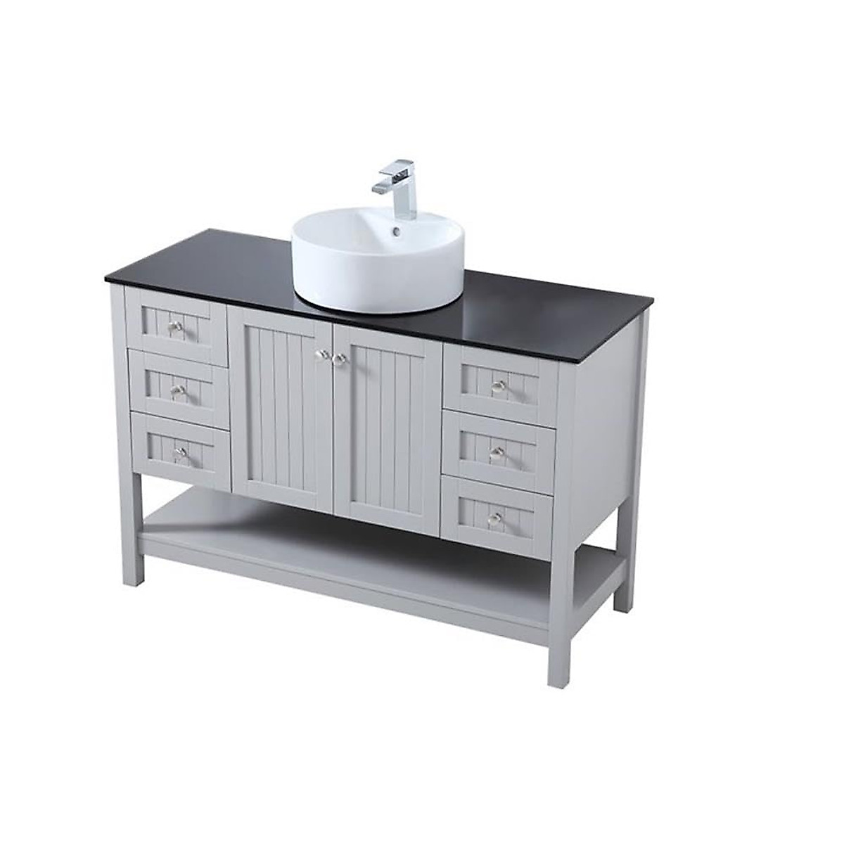 Elegant Kitchen and Bath 48 inch Vessel Sink Bathroom Vanity Cabinet - Gray