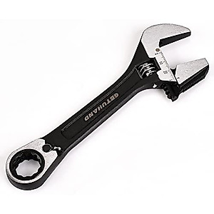 GETUHAND 11Pc Drive Go-Through Standard Mechanic Socket Set, 3/8" Ratchet Socket Wrench Set with 3-IN-1 Black Oxide Adjustable Wrench and Drive 6 Point Socket Set