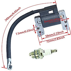 590454 Ignition Coil+L7T Spark Plug,Replacement for Briggs & Stratton799381 790817 692605 802574 Magneto Armature