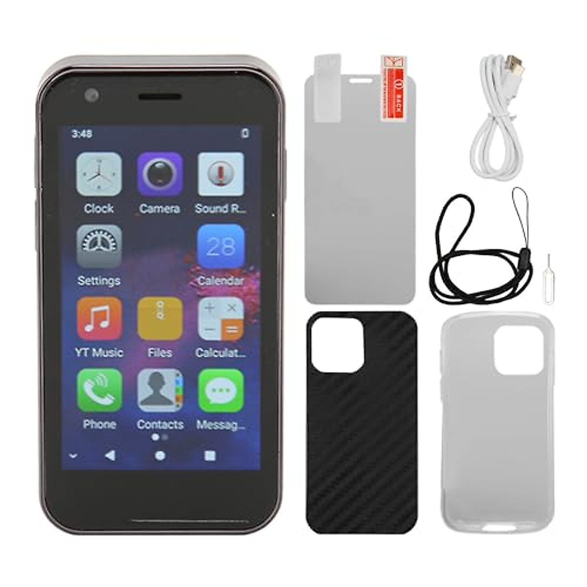 Airshi Small Mobile Phones Dual Card Dual Standby 5MP Front 13MP Rear Camera 4G Mini Phone 2000mAh for Home (Black)