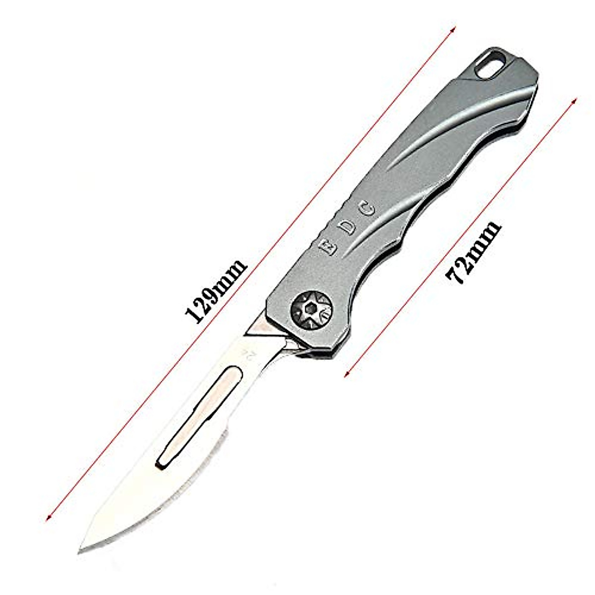 SZHOWORLD Mini EDC Pocket Knife,Aluminium Alloy Handle Carbon Steel Blade Folding Knife with 10 Extra Replaceable Blades,Portable Lightweight and Compact (Grey)
