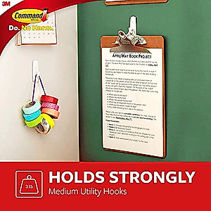 Command Wall Hooks Bundle - Command Small Wire Toggle Hooks 16 Hooks with Medium Utility Hooks 9 Wall Hooks, Command Strips Included