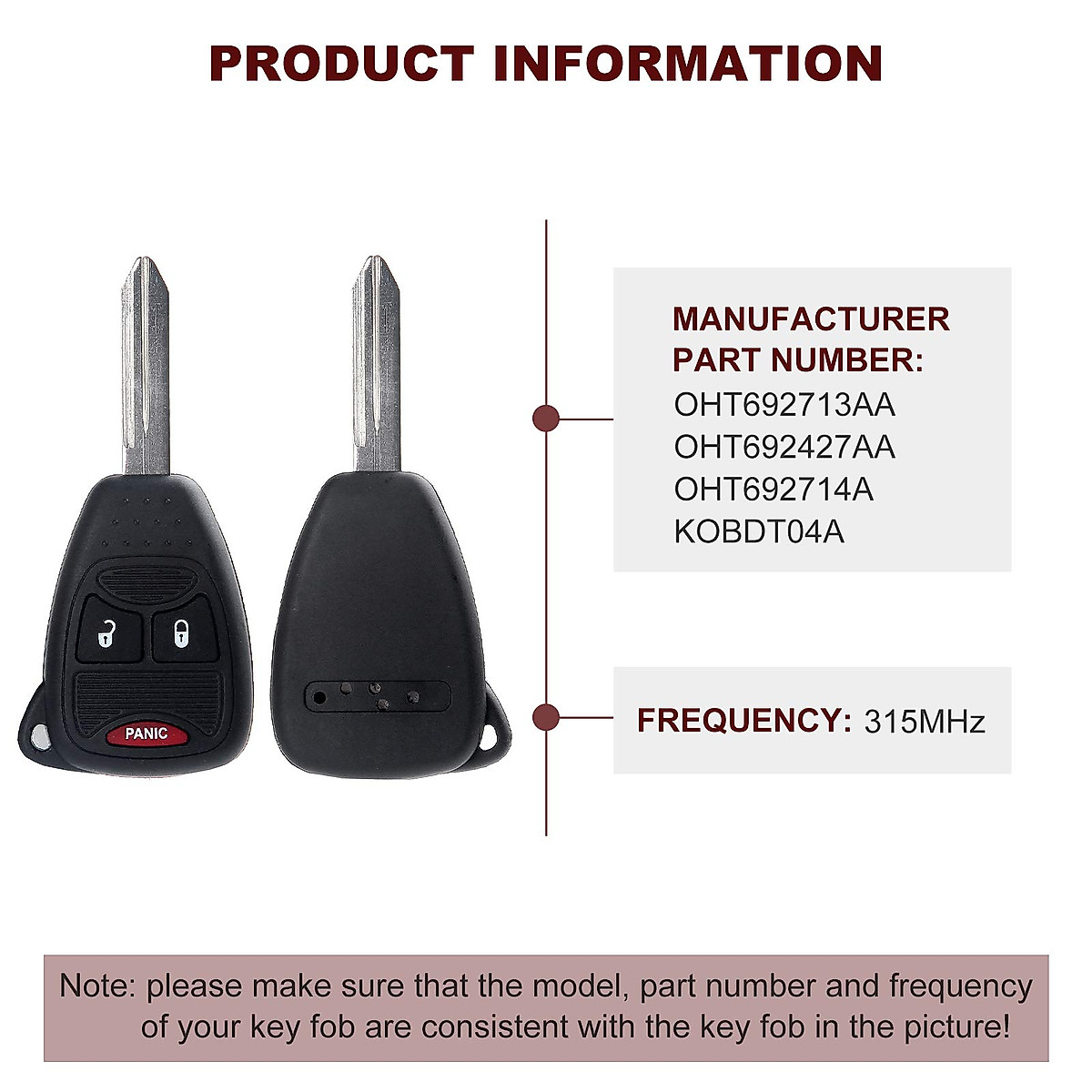 ANGLEWIDE Car Key Fob Keyless Entry Remote Replacement for Grand for Cherokee for Commander for Liberty for Patriot for Compass for Wrangler 05-13 (FCC 05134937AA) 4pad