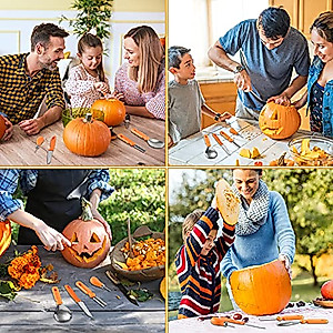 kuaima Pumpkin Carving Tools Set Halloween Pumpkin Carving kit Carving Knife Professional Stainless Steel Pumpkin Carving Tools Set with Food Carving Knife Baking Kitchen Knife ( 5PCS )