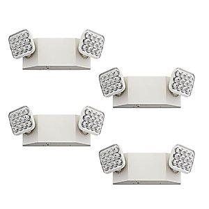 Lithonia Lighting EU2C CP4 LED Two-Headed Emergency Lighting Unit, California Certified, Contractor Pack of 4, White