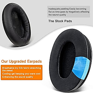 SOULWIT Cooling-Gel Replacement Earpads for Sony WH-1000XM3 (WH1000XM3) Over-Ear Headphones, Ear Pads Cushions with High-Density Noise Isolation Foam, Added Thickness - Black