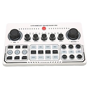 Professional Audio Mixer, Podcast Equipment Bundle, USB External Sound Card with 12 Warm Up Sound Effects, Live Sound Card and Audio Interface for Live Streaming Podcast Recording