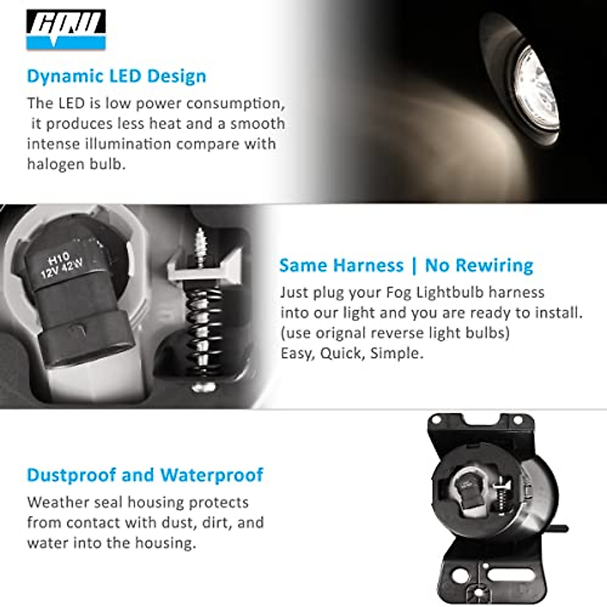 CPW Fog Lights Compatible with 2005 2006 2007 2008 Ford F-150 2006 2007 2008 2010 Lincoln Mark LT Fog Lamp Assembly with H10 12V42W Halogen Bulbs Driver and Passenger Side Clear Lens