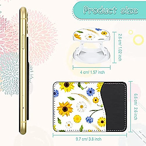 Frienda 10 Pieces Sublimation Blank Phone Wallet PU Leather Card Holder Pocket Adhesive Cell Phone Case Holder with 10 Pieces Collapsible Sublimation Phone Holders for Back of Most Smartphones