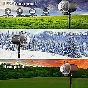 Christmas Lights Projector Outdoor,Holiday Lights Projector with Remote Control Timer, 26 HD Effects (3D Ocean Wave & Patterns) Waterproof Landscape Lights for Halloween Xmas Party Garden Decorations