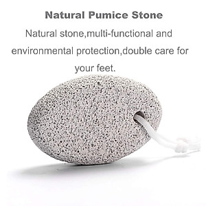 Natural Foot Pumice Stone for Feet, Borogo 2-Pack Lava Pedicure Tools Hard Skin Callus Remover for Feet and Hands - White&Red