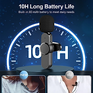 XSUID Wireless Lavalier Microphone,Upgraded (Plug-Play) Lapel Microphone for Type-C,Mini Wireless Mic with Noise Canceling Auto Sync for Youtubers Facebook TikTok Live Stream Vloggers (Type C)