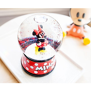 Disney Minnie Mouse Light-Up Snow Globe with Swirling Glitter Display Piece Decoration | Home Decor for Kids Room Essentials | Precious Keepsake, Cute Novelty Gifts and Collectibles | 6 Inches Tall