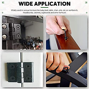 Keadic 122Pcs M6 x 35/45/55/65/75mm Baby Bed Screws Hardware Replacement Kit, Black Hex Socket Cap Bolts Barrel Nuts Assortment Kit for Furniture Cots Beds Crib, 1 Hex Key and Plastic Box for Free