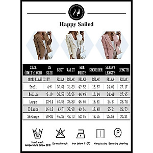 Happy Sailed Dressy Blazers for Women 2025 Classic Fall Long Sleeve Double Breasted Tweed Blazer Jackets Casual Lapel Collar Open Front Business Outfits Work Suits Professional Black Small
