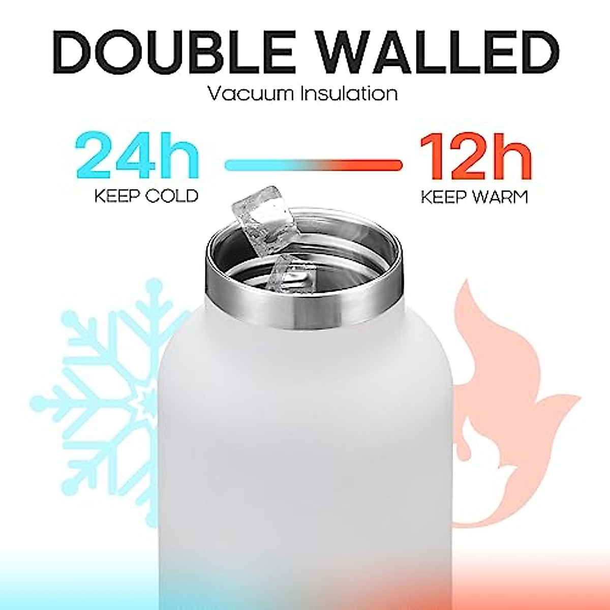 Venture Pal 17 oz Vacuum Insulated Water Bottle - Stainless Steel Thermo Jug with Straw Lid & Portable Carrying Handle - Leak Proof Water Jug for Men and Women