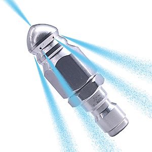 Sewer Jetter Nozzle, High Pressure Drain Jetter Hose Nozzle, With Stainless Steel 1/4'' Quickly Connector, 5000 PSI