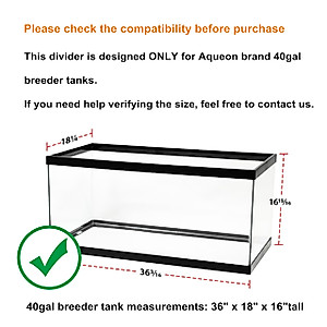 Acrylic Aquarium Divider Kit 5.5/10 / 20L / 20H / 29 / 40B / 55/75 / 125gal Fish Tank with Suction Cups