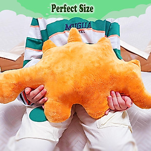 ML.ENJOY 19 inch Dino Chicken Nugget Pillow, Dinosaur Chicken Nugget Plush, Dinosaur Stuffed Animal Cute Soft and Nice Size Plush Toy, Gift for Boys and Girls(Dino-A)