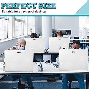 20 Pcs Classroom Privacy Boards for Student Easy Carry Plastic Desks Folders Shields Test Dividers with 40 Colorful Name Labels for School Study Reduces Distractions 15 x 17.3 x 15 Inch, White