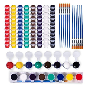 Neliblu Washable Watercolor Paint Set for Kids - 12 Filled Paint Strips with 8 Vibrant Colors and Brushes - Art Supplies for Birthdays, Home, and Art Activities - Ideal Party Favors for Creative Fun