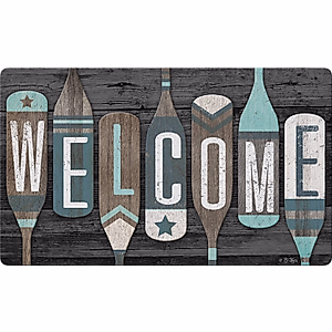 Toland Home Garden 800511 Welcome Paddles Summer Door Mat 18x30 Inch Welcome Outdoor Doormat for Entryway Indoor Entrance