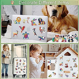 ViKiVi 100 Pcs Cute Animal Stickers, Diamond Art Animal Aesthetic Stickers for Kids Teens Adults, Waterproof Water Bottle Stickers Laptop Stickers, Cool Animal Sticker Pack