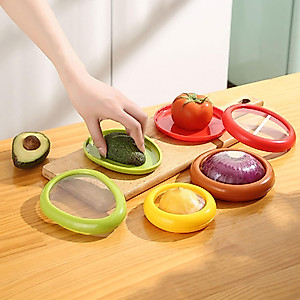 Fruit Freshness Organizer, Fruit and Vegetable Antioxidant Organizer, Silicone Fruit and Vegetable Organizer Set for Refrigerator 4 Pieces