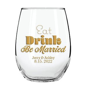Gifts Everlasting Personalized Wedding Favor 9 oz Wine Glasses (36)