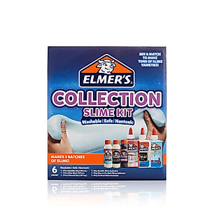 Elmer's Collection Slime Kit | Supplies Include Glow In The Dark Magical Liquid Slime Activator, Metallic Magical Liquid, Confetti Magical Liquid, Translucent Glue, Metallic Glue, Clear Glue, 6 Count