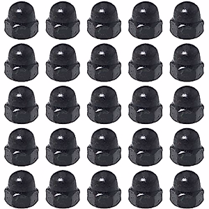Acorn Nuts JianLing 25pcs Black Stainless Steel Hex Nut Female Cap Decorative Cap Nuts Caps Covers M6 Acorn Nut