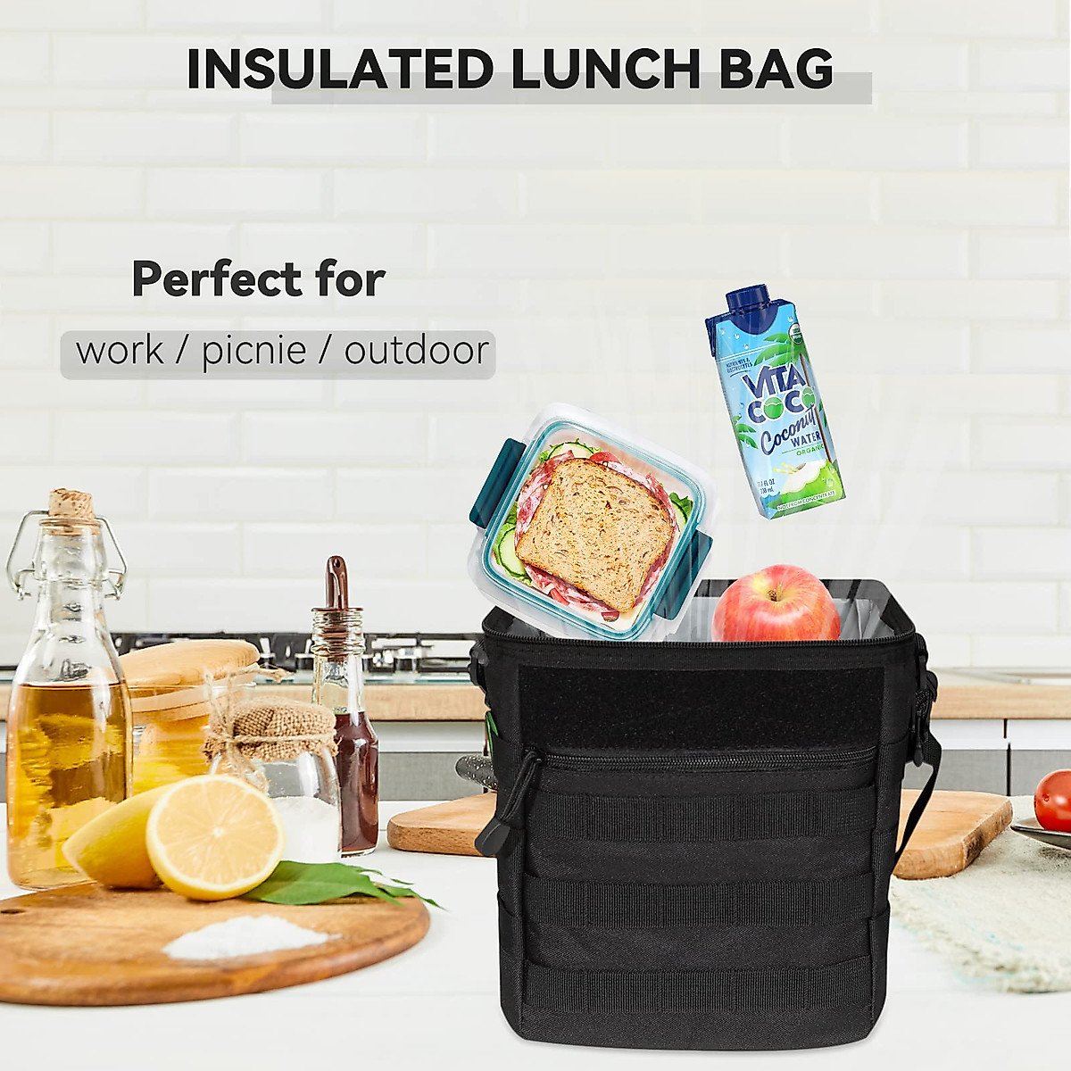 Tactical Lunch Bag Military Molle Lunch Box Picnic Beach Leak Proof Lunch Kit Tote Bag