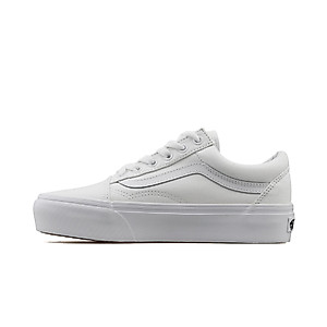 Vans Womens Old Skool Gym Athletic and Training Shoes White 8 Medium (B,M)