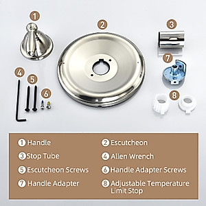 Replacement for Moen T2151BN Brantford Posi-Temp Valve Trim Kit, Pressure Balancing Tub and Shower Lever Handle，Brushed Nickel